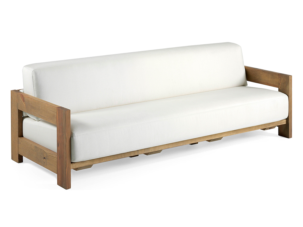 sofa 3 plazas con madera de mobila tremo tratada exterior de casanova